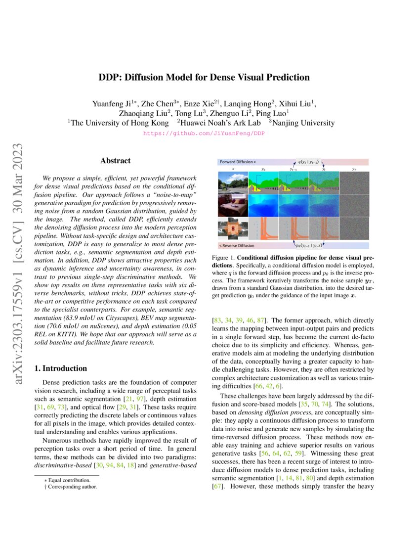DDP: Diffusion Model for Dense Visual Prediction | DeepAI