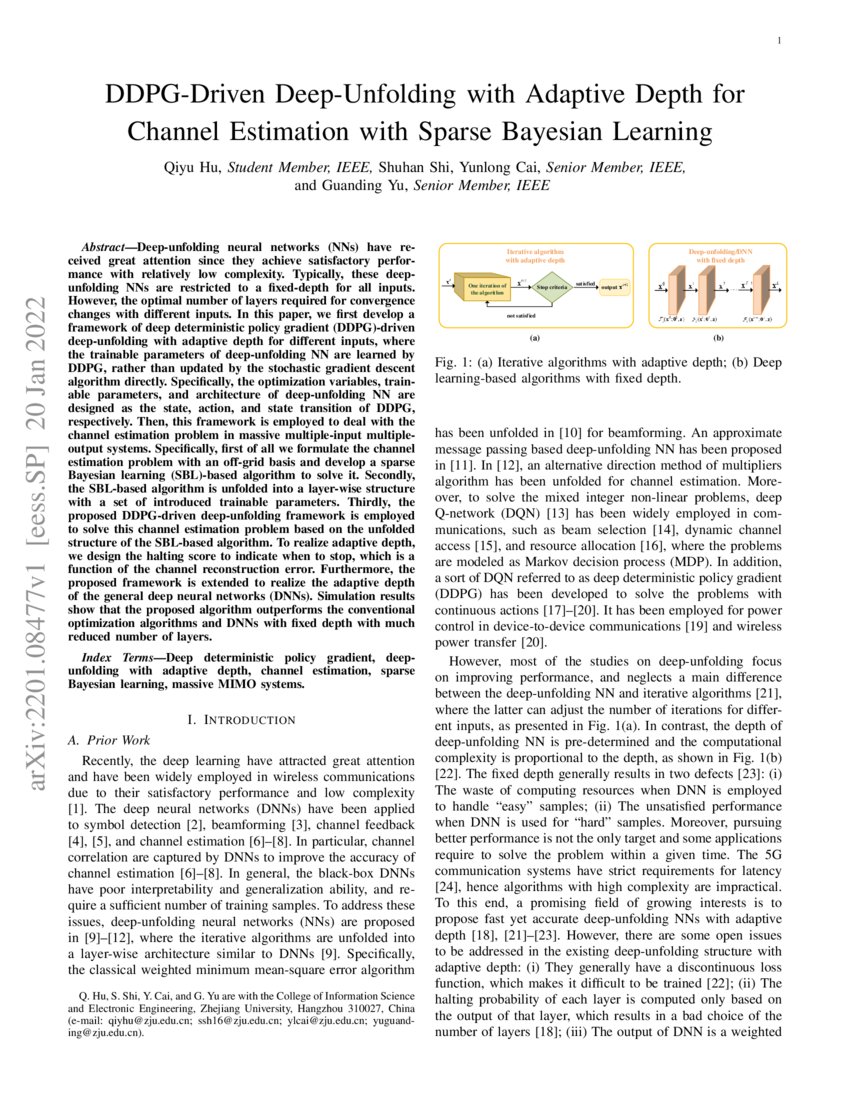 DDPG-Driven Deep-Unfolding with Adaptive Depth for Channel Estimation with Sparse Bayesian ...