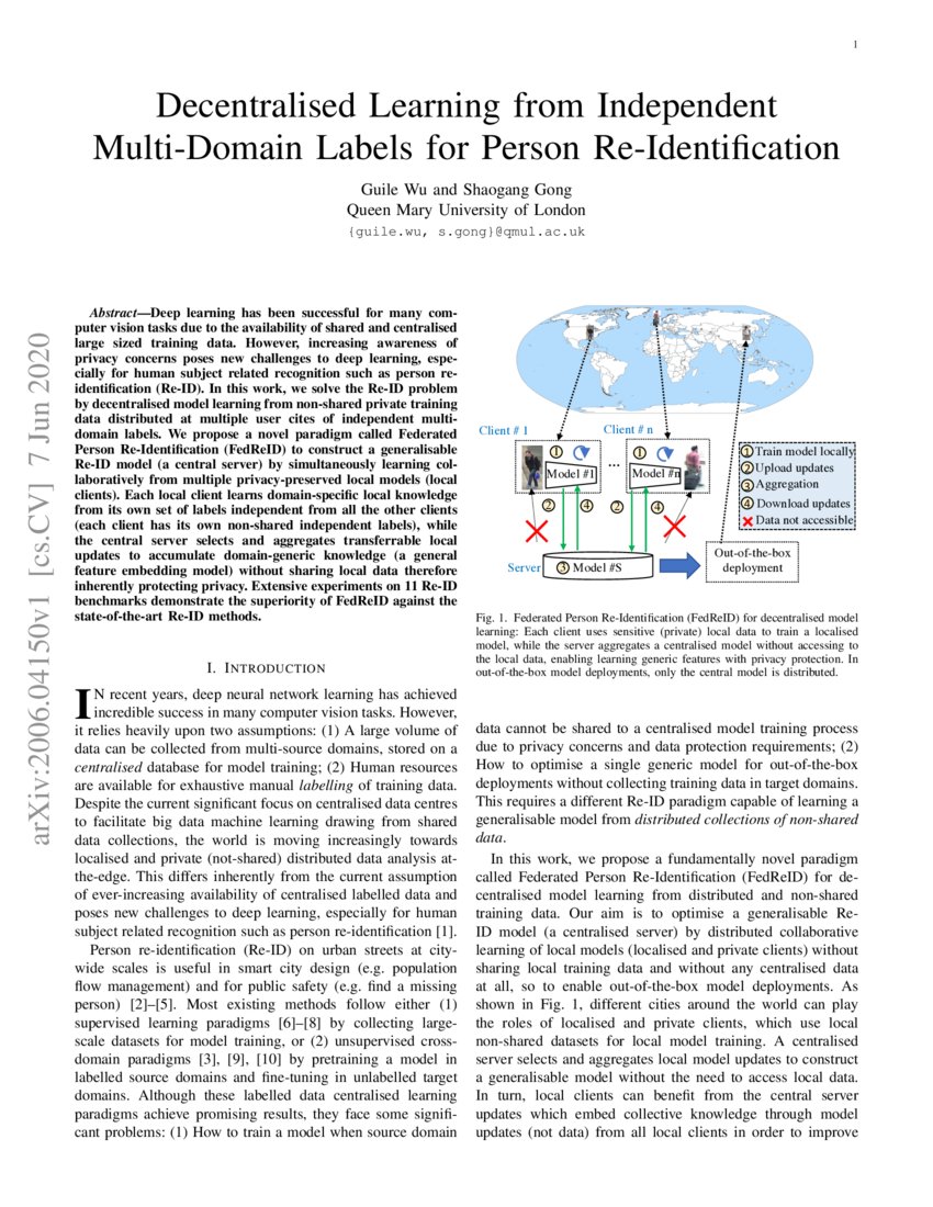 Decentralised Learning from Independent Multi-Domain Labels for Person ...