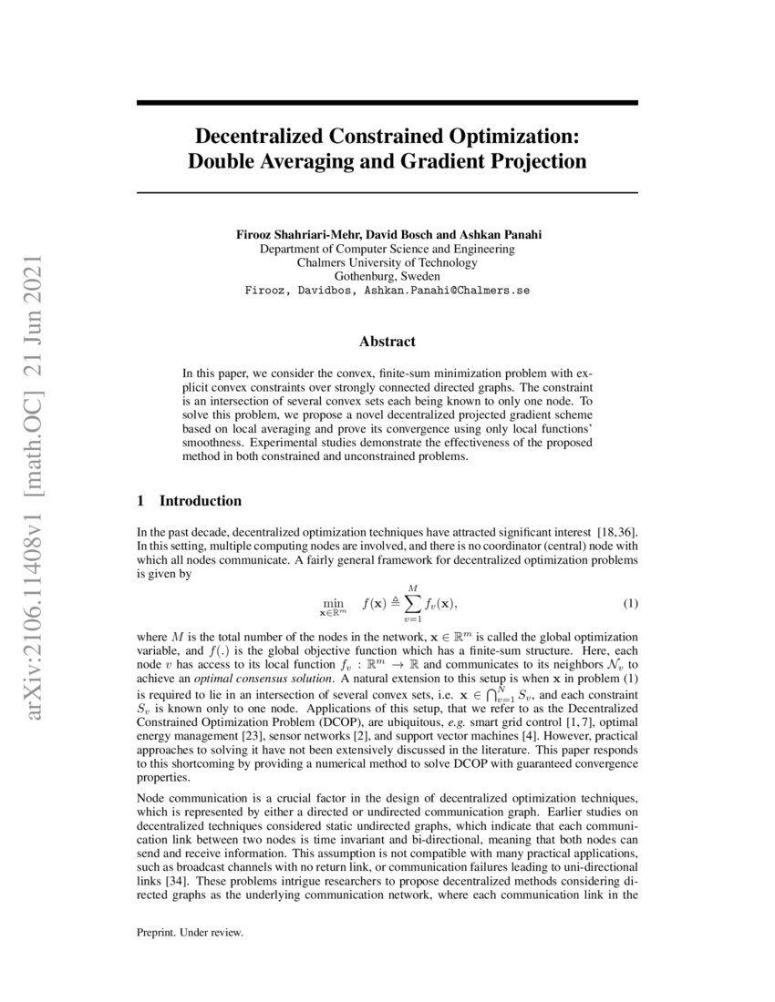 Decentralized Constrained Optimization Double Averaging And Gradient
