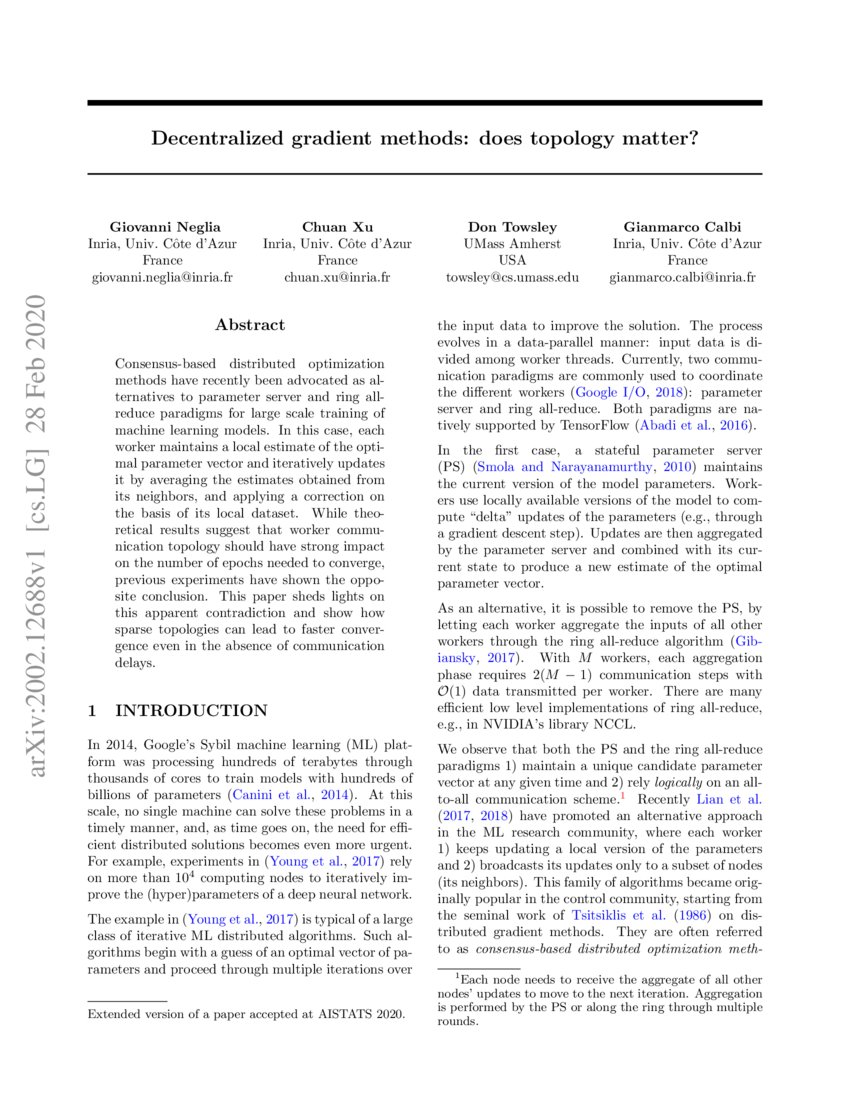 Decentralized gradient methods: does topology matter? | DeepAI
