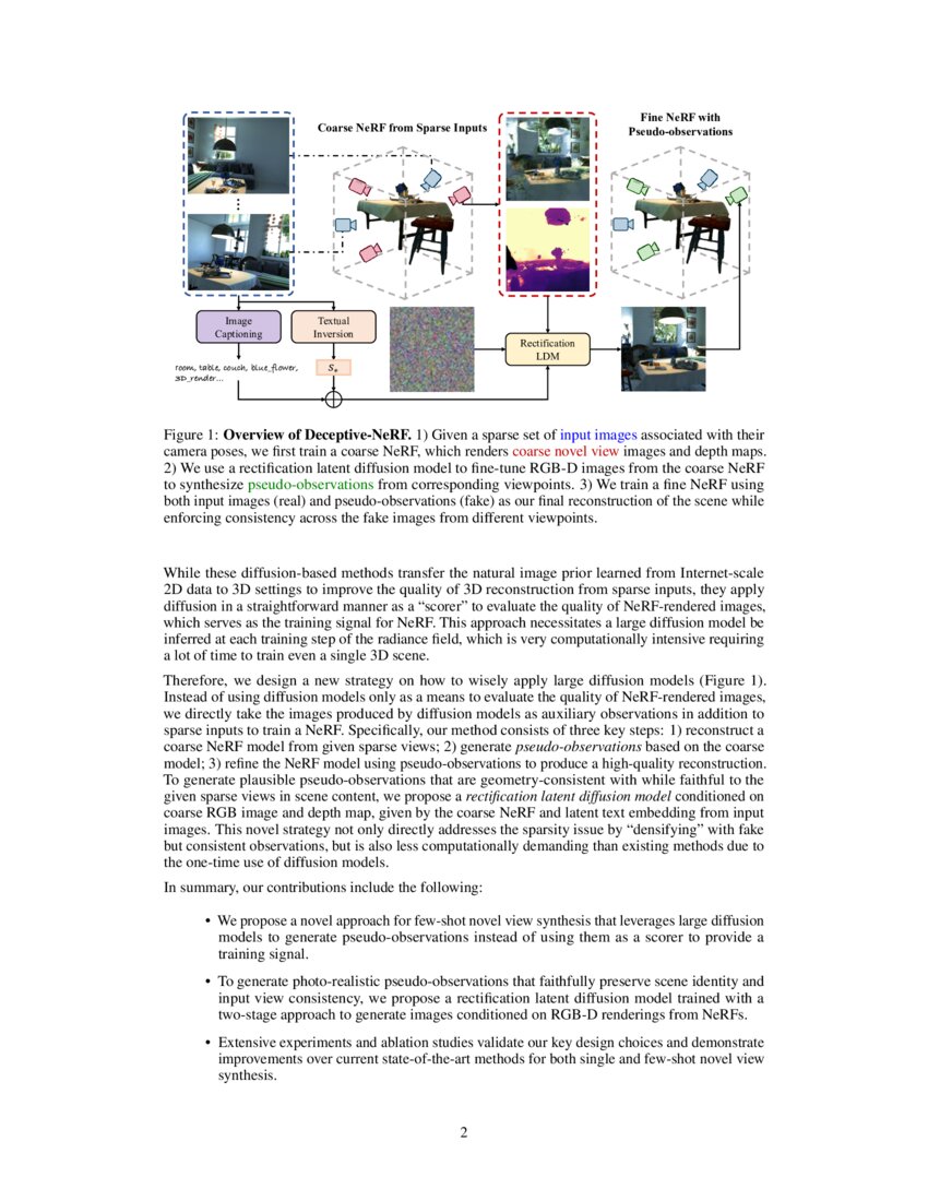 Deceptive Nerf Enhancing Nerf Reconstruction Using Pseudo Observations
