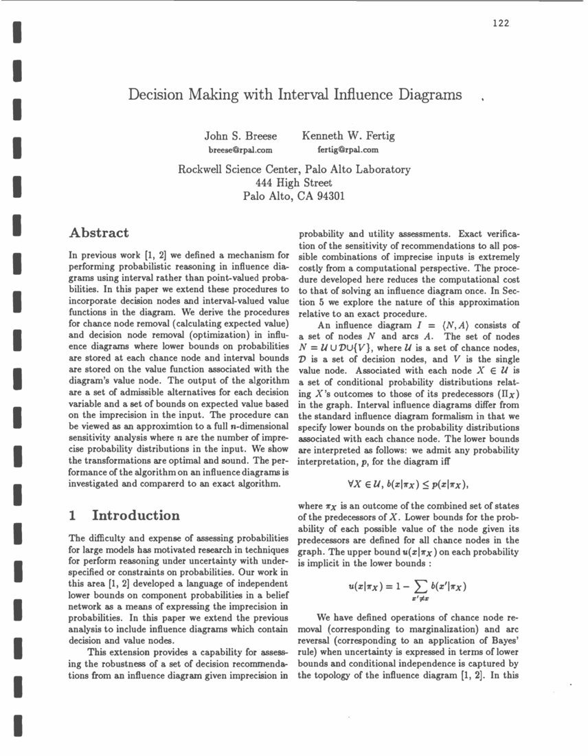 Decision Making with Interval Influence Diagrams | DeepAI
