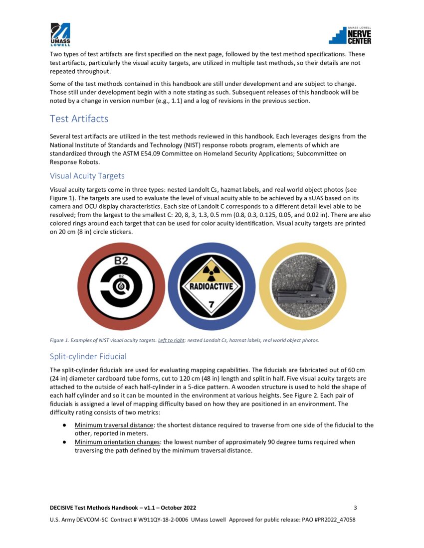 DECISIVE Test Methods Handbook: Test Methods for Evaluating sUAS in ...