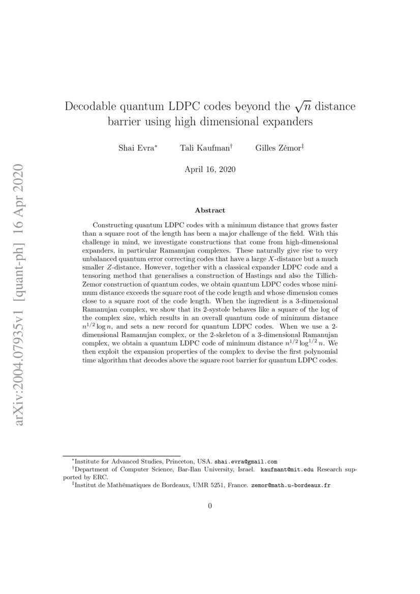 Decodable quantum LDPC codes beyond the √(n) distance barrier using ...