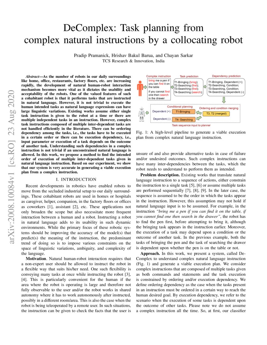 DeComplex: Task planning from complex natural instructions by a ...
