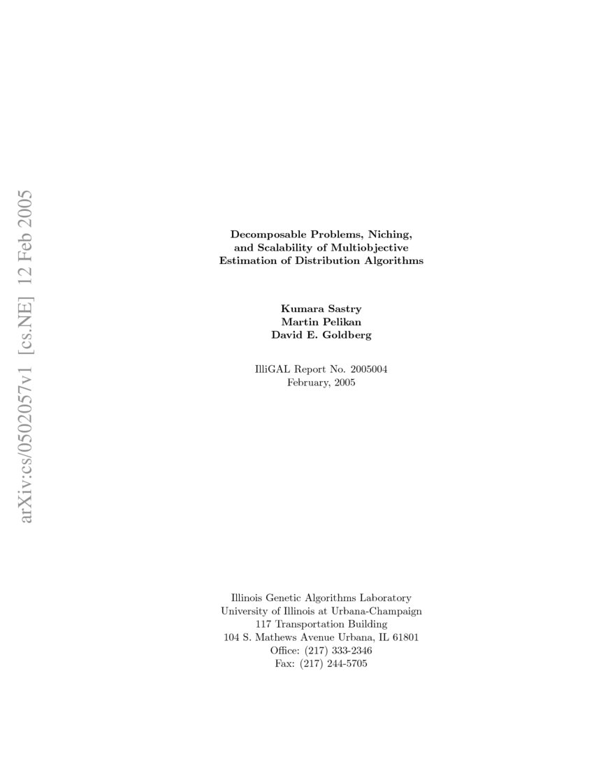 Decomposable Problems Niching And Scalability Of Multiobjective Estimation Of Distribution