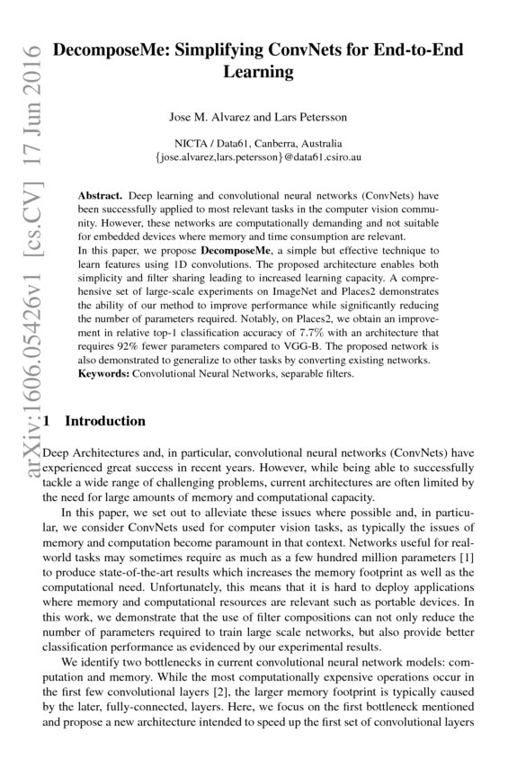 DecomposeMe: Simplifying ConvNets for End-to-End Learning | DeepAI