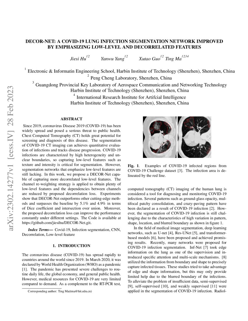 DECOR-NET: A COVID-19 Lung Infection Segmentation Network Improved by Emphasizing Low-level ...
