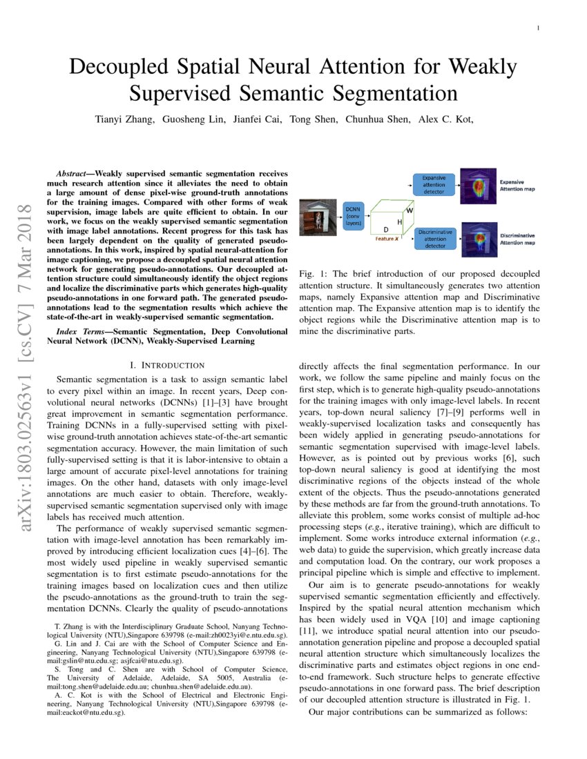 Decoupled Spatial Neural Attention for Weakly Supervised Semantic ... Decoupled Spatial Neural Attention for Weakly Supervised Semantic ...