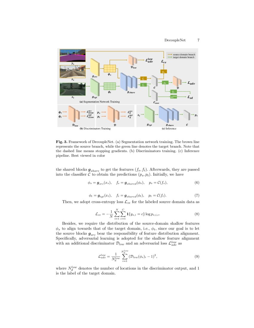 DecoupleNet: Decoupled Network for Domain Adaptive Semantic ... DecoupleNet: Decoupled Network for Domain Adaptive Semantic ...