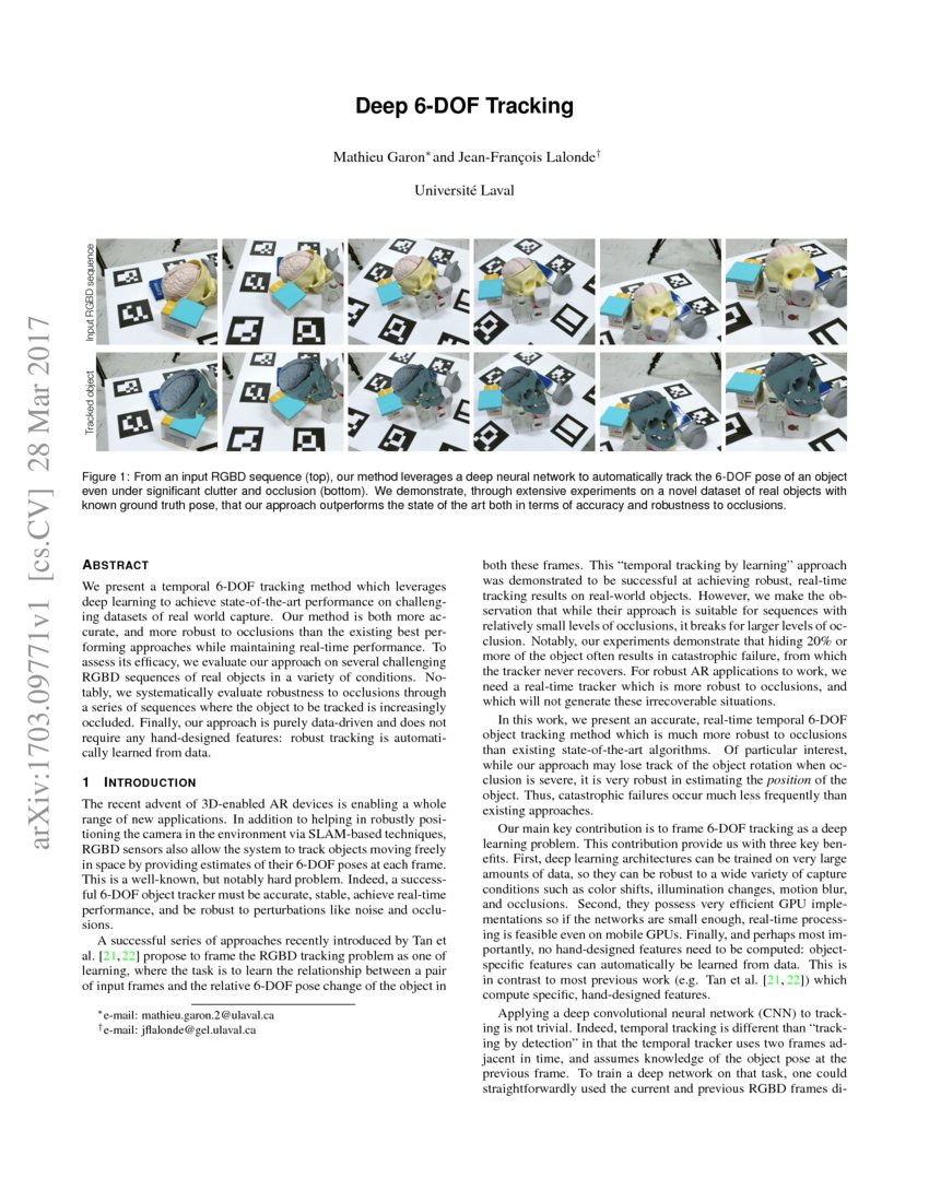 Deep 6-DOF Tracking | DeepAI