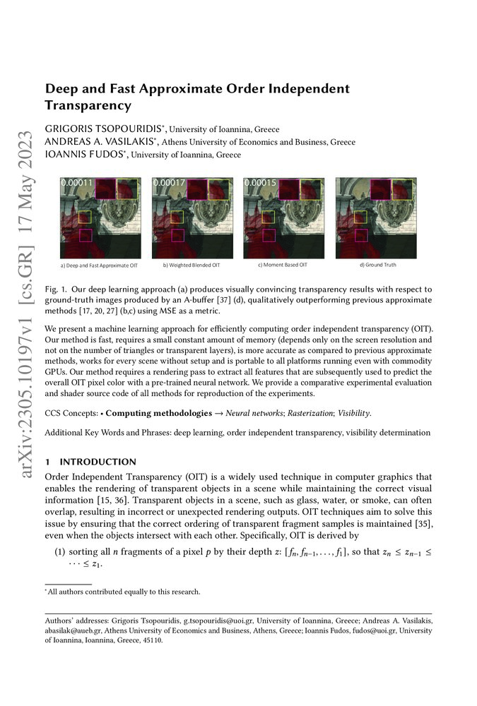 Deep and Fast Approximate Order Independent Transparency | DeepAI