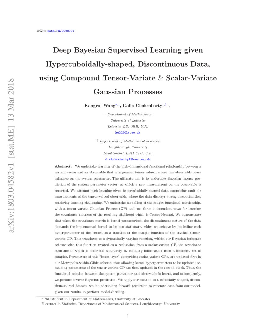 Deep Bayesian Supervised Learning given Hypercuboidally-shaped, Discontinuous Data, using ...