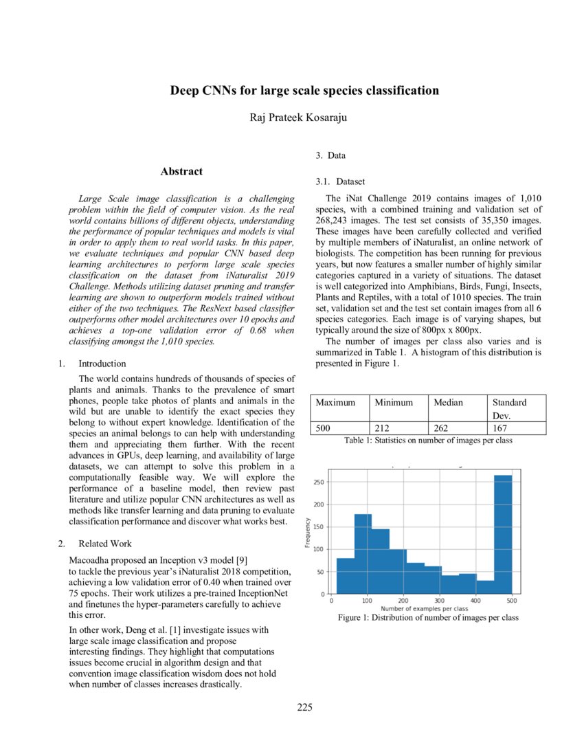 Deep Cnns For Large Scale Species Classification Deepai