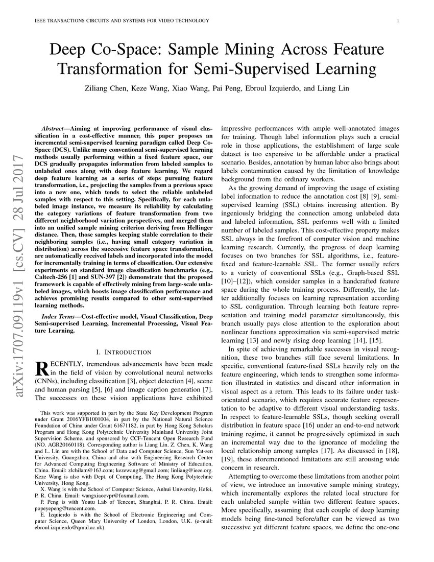 Deep Co-Space: Sample Mining Across Feature Transformation for Semi-Supervised Learning | DeepAI