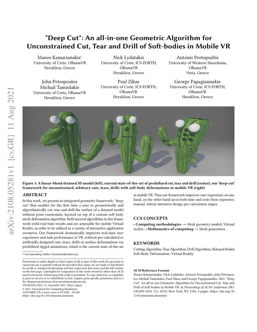"Deep Cut": An all-in-one Geometric Algorithm for Unconstrained Cut ...