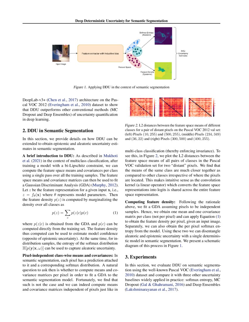 Deep Deterministic Uncertainty for Semantic Segmentation | DeepAI