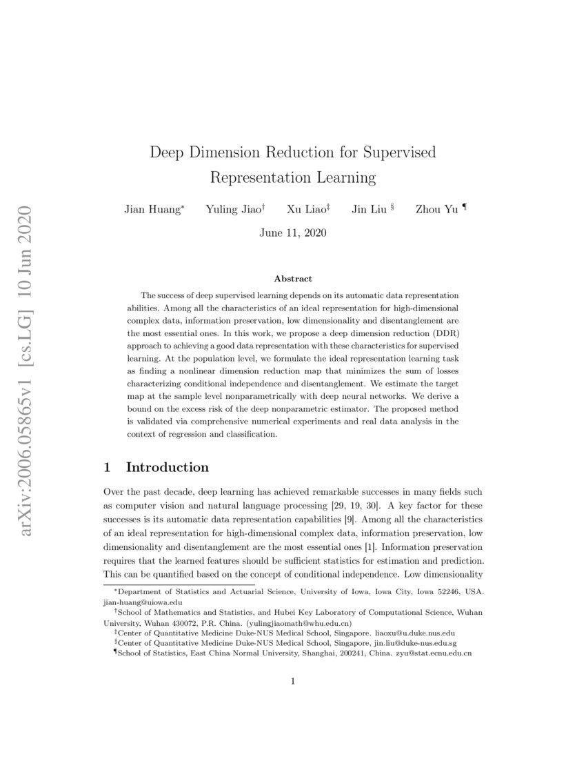 Deep Dimension Reduction for Supervised Representation Learning | DeepAI