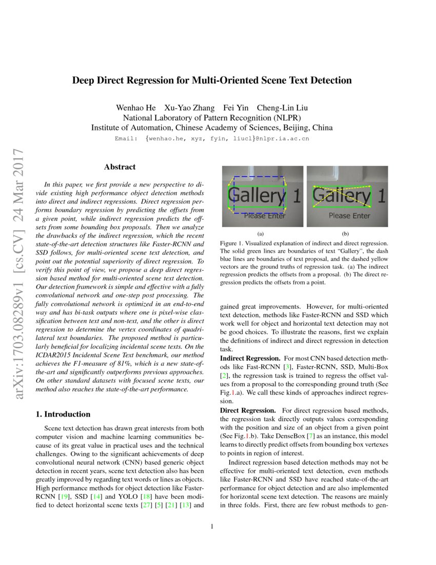 Deep Direct Regression For Multi Oriented Scene Text Detection Deepai 
