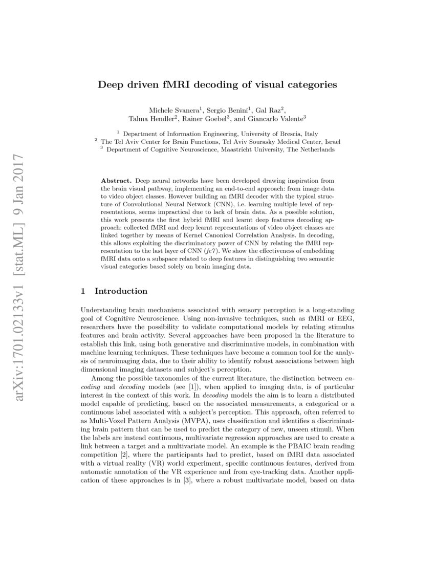 Deep driven fMRI decoding of visual categories | DeepAI