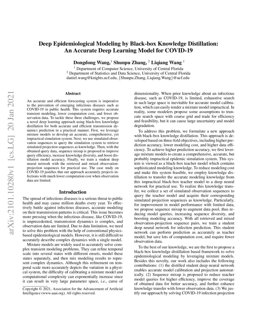 Deep Epidemiological Modeling by Black-box Knowledge Distillation: An Accurate Deep Learning ...