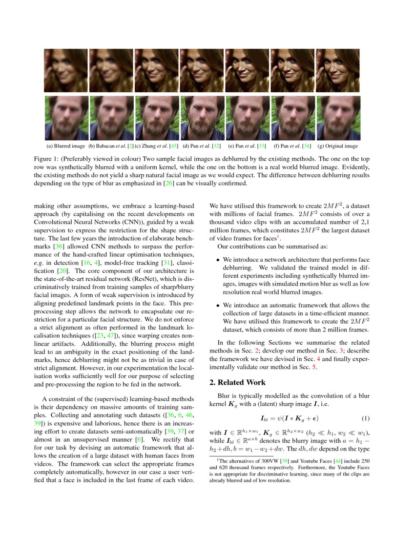 Deep Face Deblurring | DeepAI