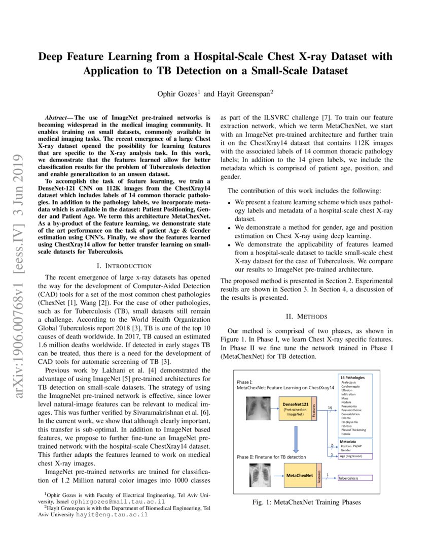 Deep Feature Learning from a Hospital-Scale Chest X-ray Dataset with ...