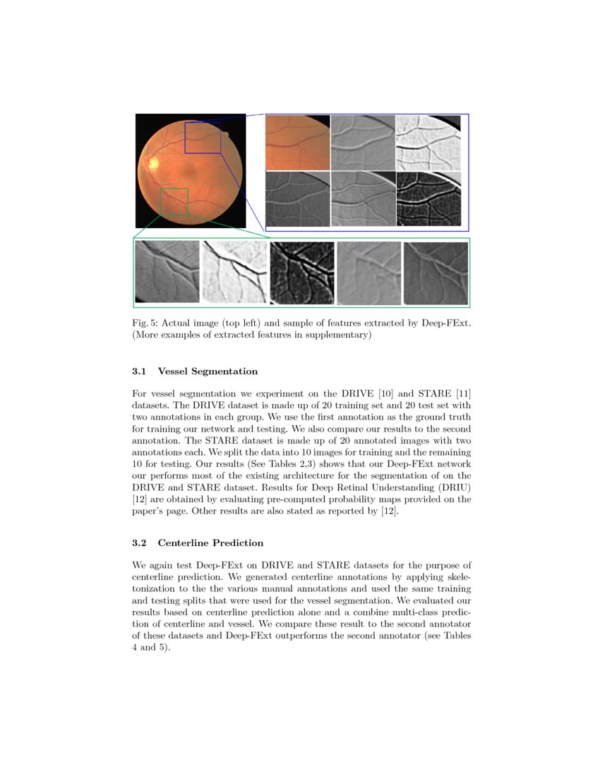 Deep-FExt: Deep Feature Extraction for Vessel Segmentation and ...