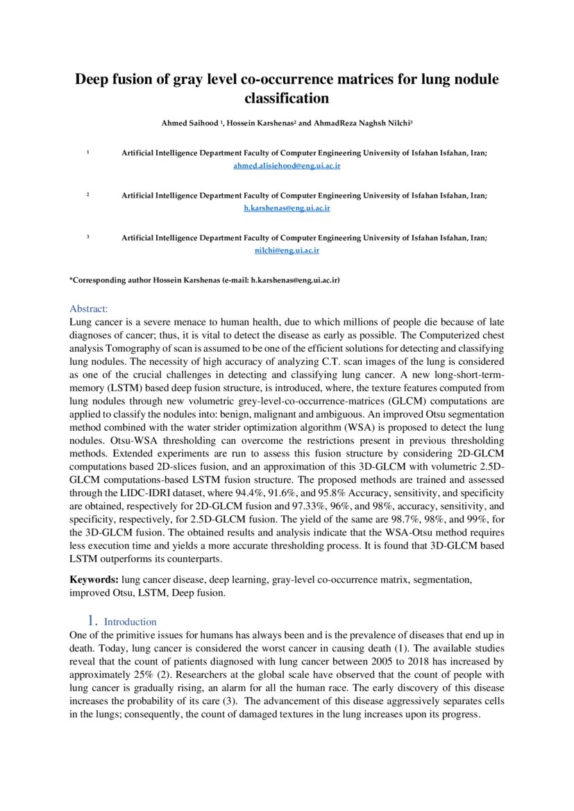 Deep fusion of gray level co-occurrence matrices for lung nodule ...