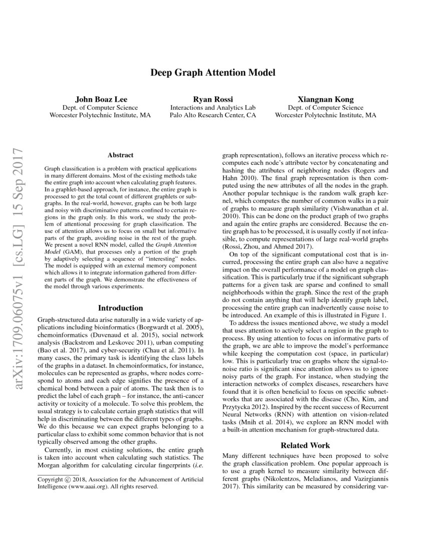 Deep Graph Attention Model Deepai