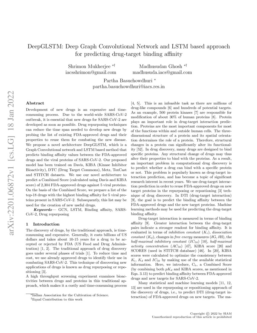 Deep Graph Convolutional Network And Lstm Based Approach For Predicting Drug Target Binding