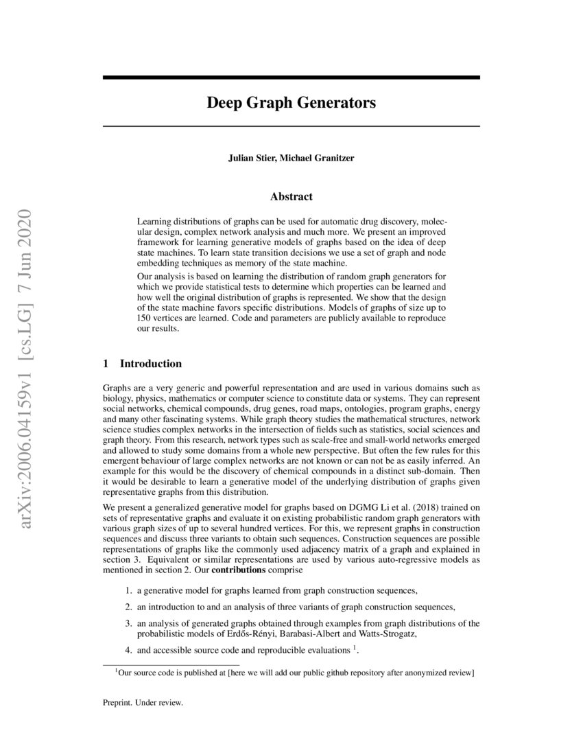 Deep Graph Generators | DeepAI