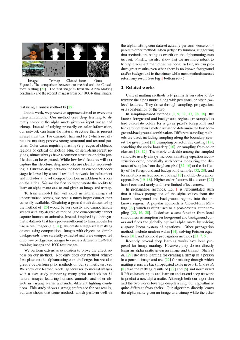 Deep Image Matting | DeepAI