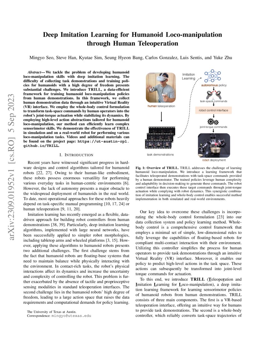 Deep Imitation Learning for Humanoid Loco-manipulation through Human ...