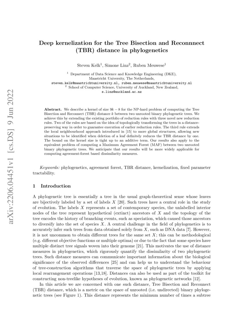 Deep kernelization for the Tree Bisection and Reconnnect (TBR) distance ...