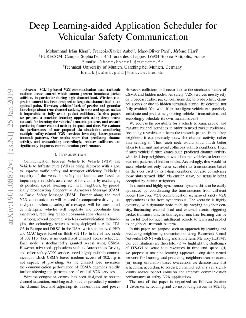 Deep Learning-aided Application Scheduler for Vehicular Safety ...
