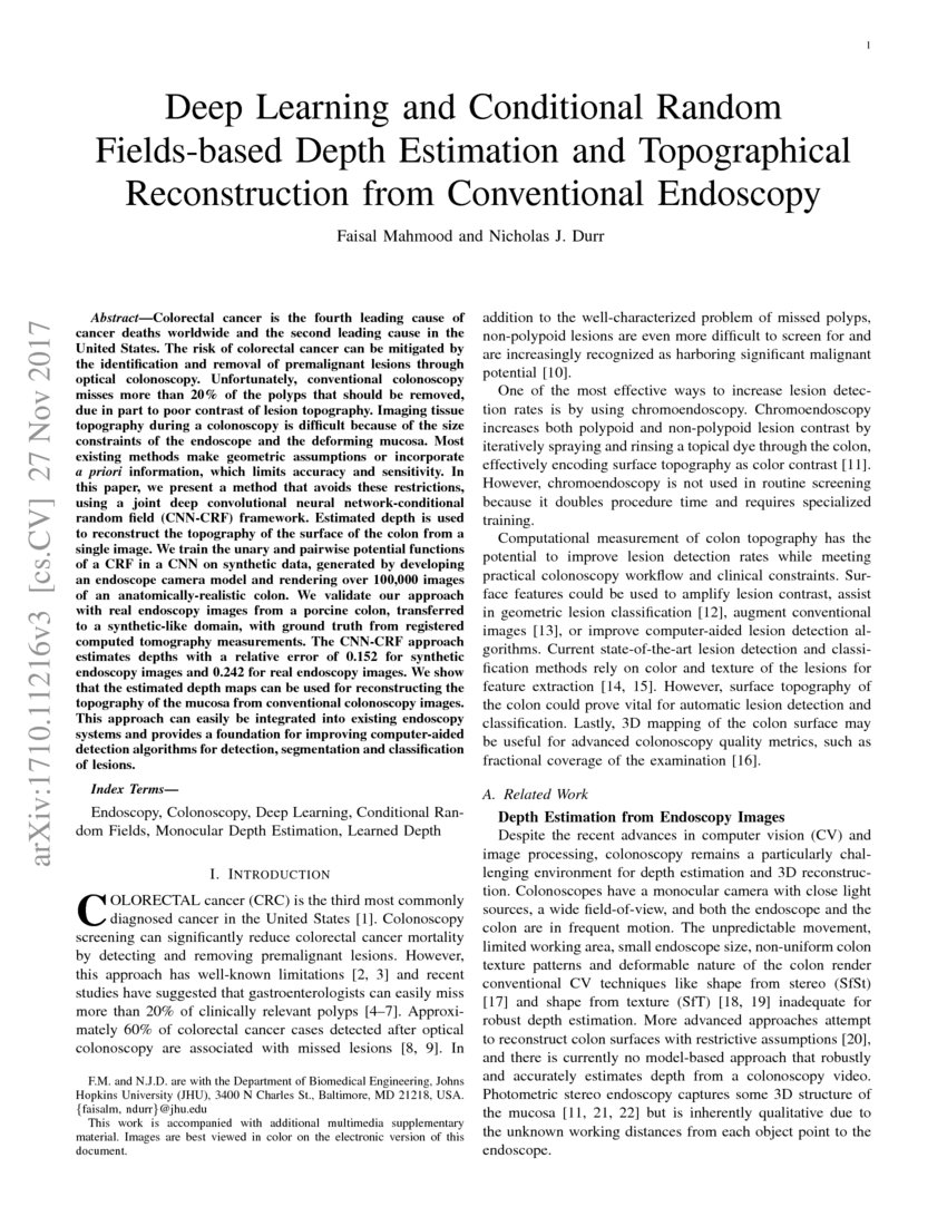 Deep Learning And Conditional Random Fields Based Depth Estimation And Topographical