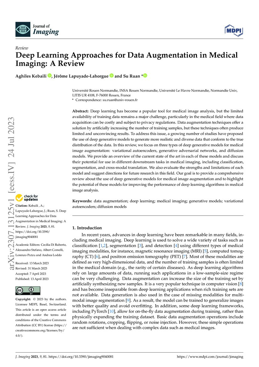Deep Learning Approaches For Data Augmentation In Medical Imaging A