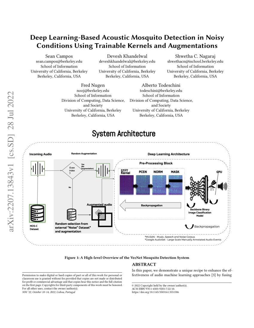 Deep Learning-Based Acoustic Mosquito Detection in Noisy Conditions ... Deep Learning-Based Acoustic Mosquito Detection in Noisy Conditions ...