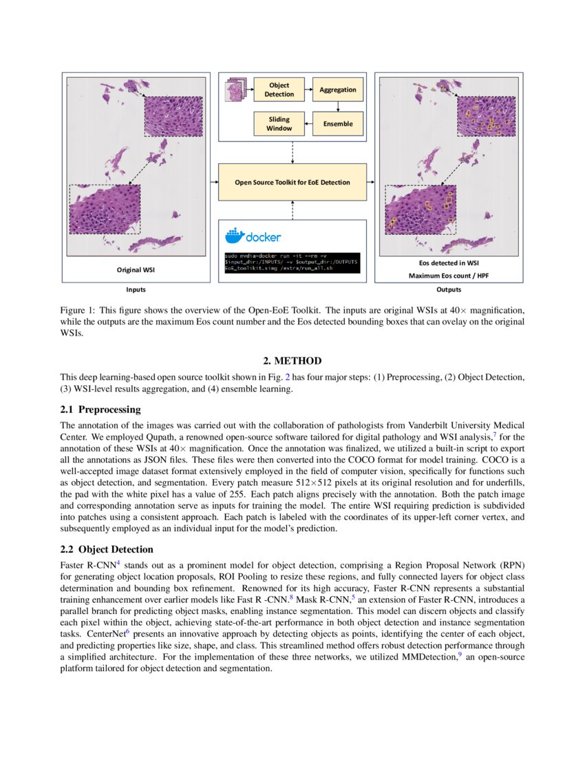 Deep Learning Based Open Source Toolkit For Eosinophil Detection In Pediatric Eosinophilic