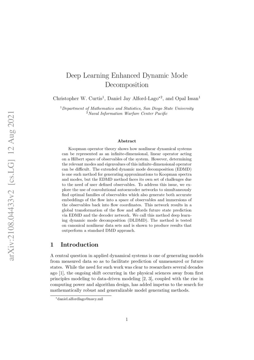 Deep Learning Enhanced Dynamic Mode Decomposition Deepai