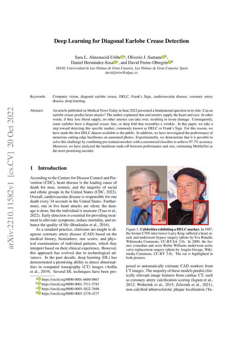 Deep Learning For Diagonal Earlobe Crease Detection Deepai