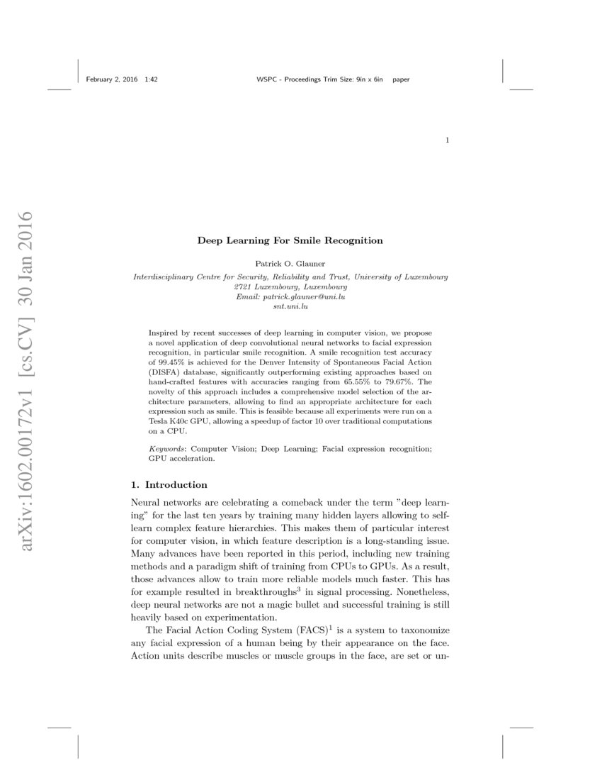 Deep Learning For Smile Recognition | DeepAI