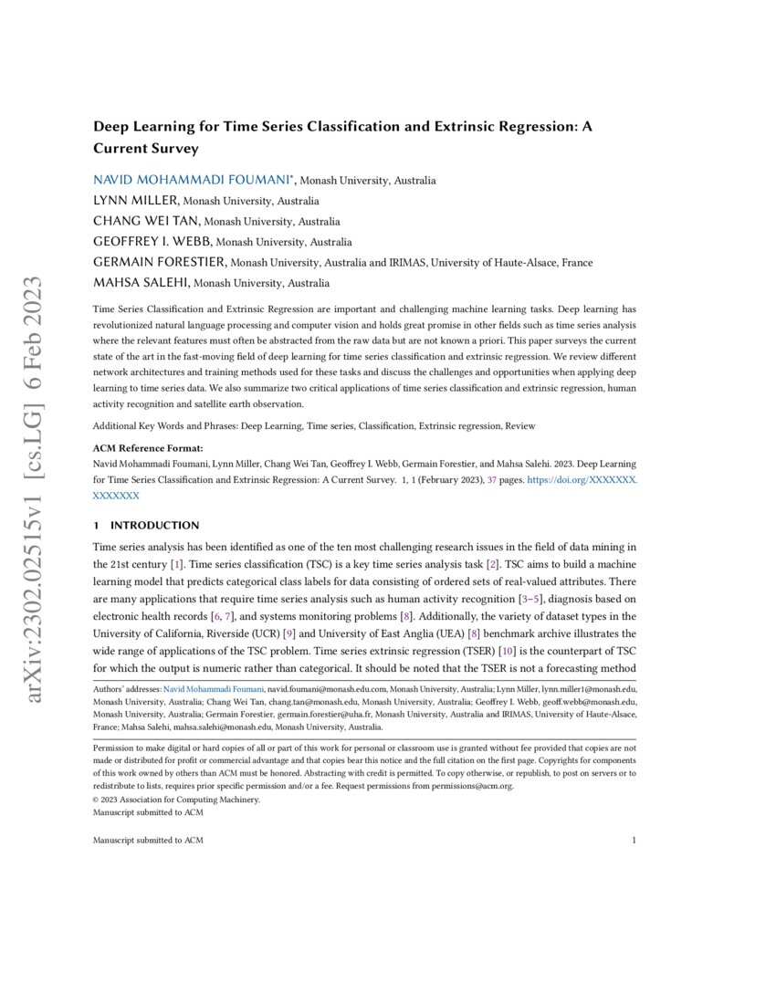 Deep Learning For Time Series Classification And Extrinsic Regression