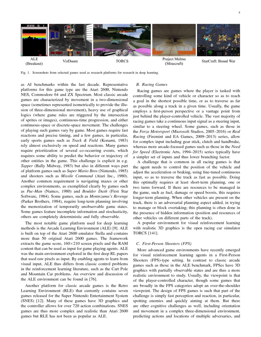 Deep Learning for Video Game Playing | DeepAI