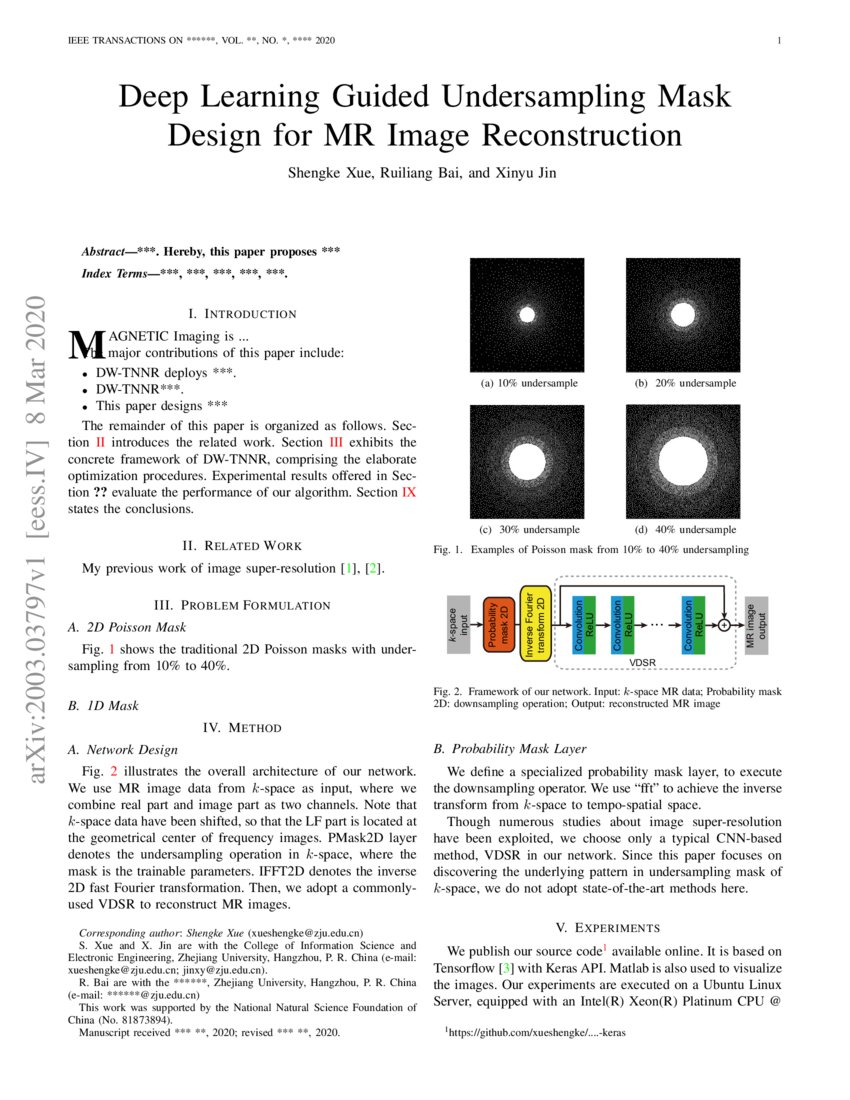 Deep Learning Guided Undersampling Mask Design for MR Image ...