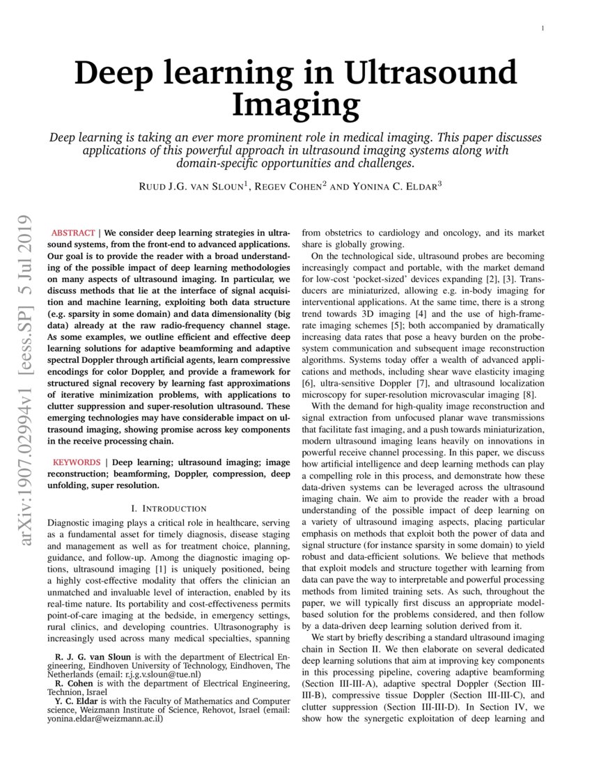 Deep learning in ultrasound imaging | DeepAI