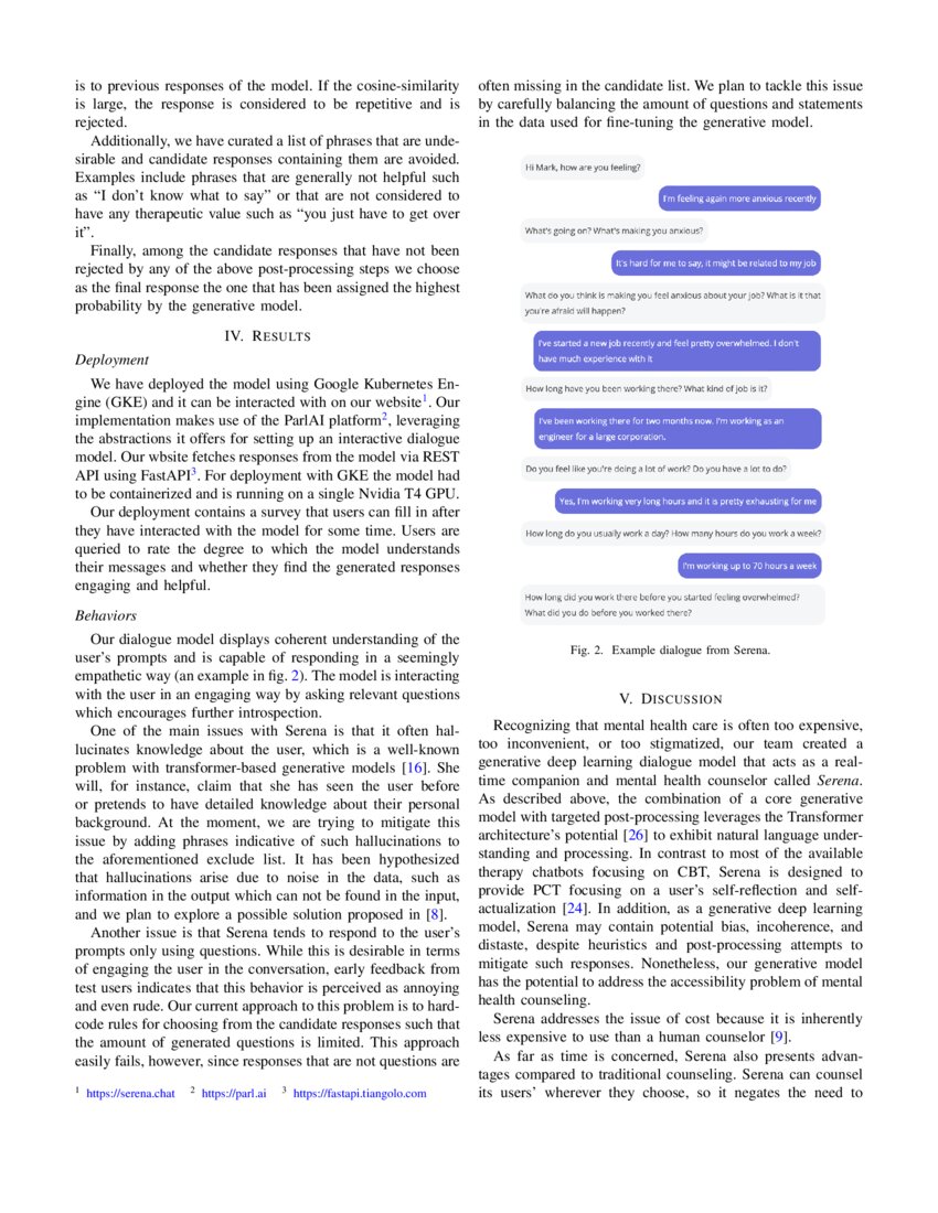 Deep Learning Mental Health Dialogue System | DeepAI