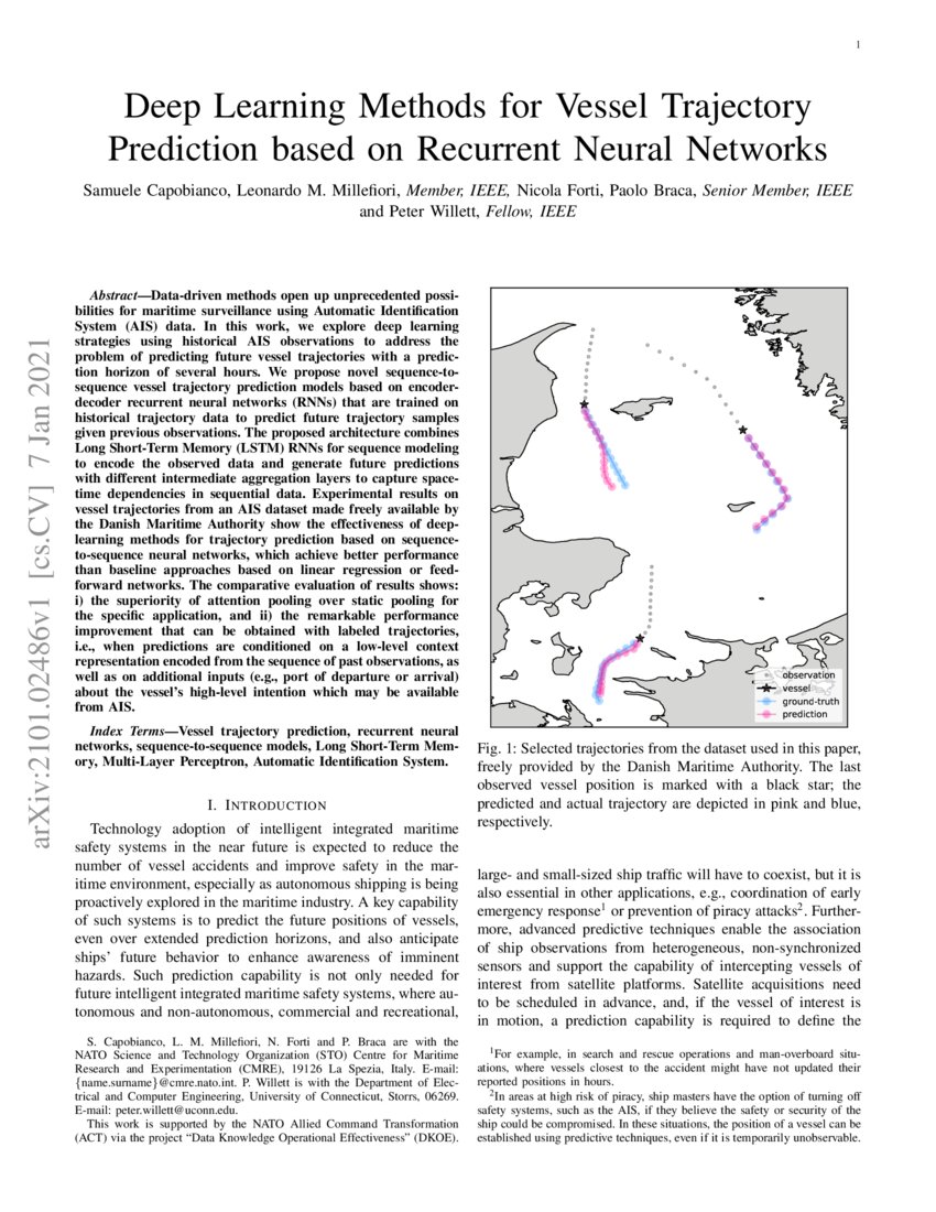 Deep Learning Methods For Vessel Trajectory Prediction Based On Recurrent Neural Networks Deepai
